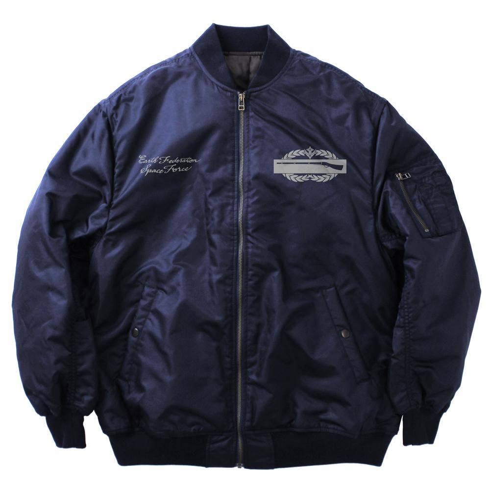 Mobile Suit Gundam: Earth Federation Space Force MA-1 Jacket Navy L ...