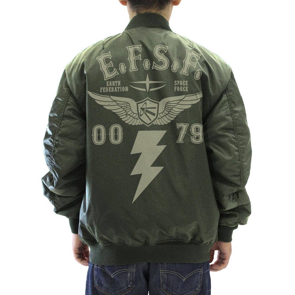 Mobile Suit Gundam: Earth Federation Space Force MA-1 Jacket Moss M ...