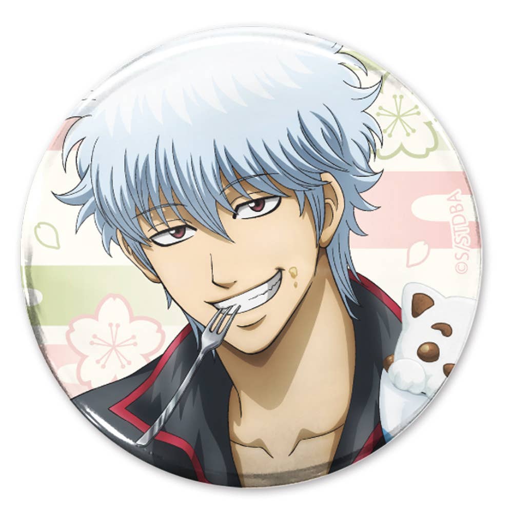 Gintama: Sakata Gintoki 65Mm Can Badge Sakura Pancake And Latte Art Ver ...
