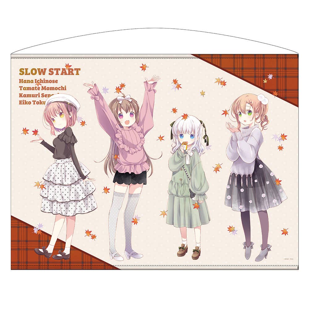 Slow Start: Hana & Tamate & Eiko & Kamuri Horizontal 100cm Tapestry ...