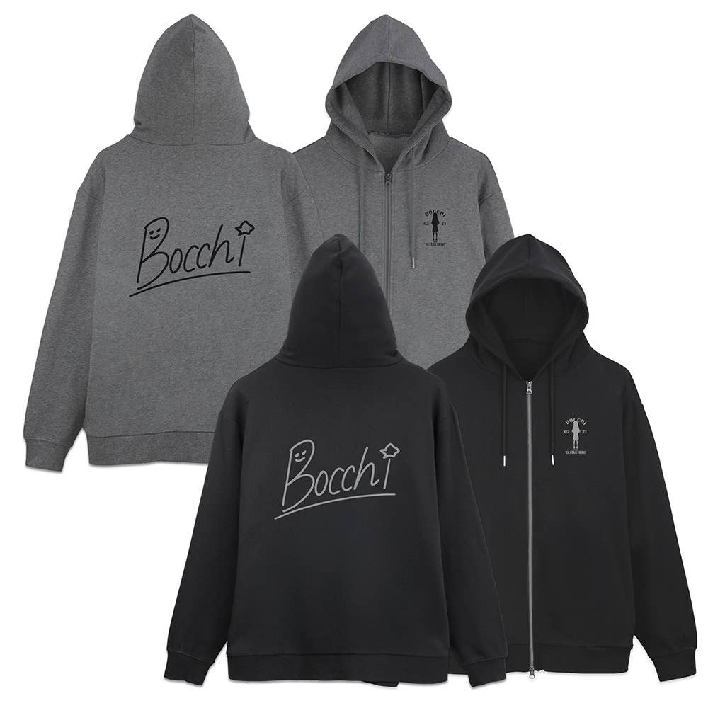 Anime Bocchi The Rock!: Bocchi-Chan's Signature Zip Hoodie / Black-L ...