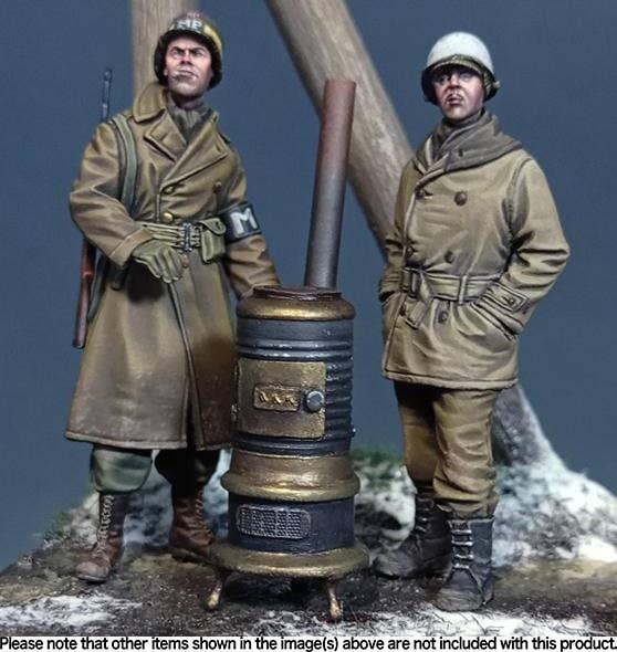 WWII U.S. Army Constitutional Soldier & Soldier w/ Wood Stove "Ardennes ...