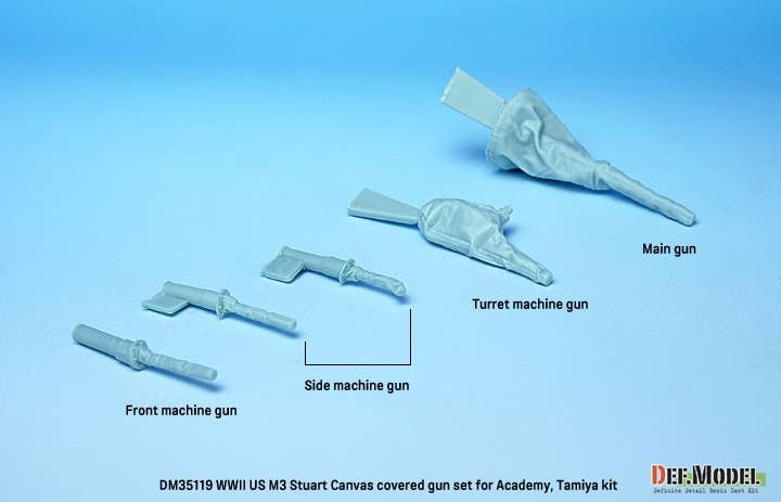 WWII US M3 Stuart Canvas Covered Gun Set (for Academy, Tamiya) | HLJ.com