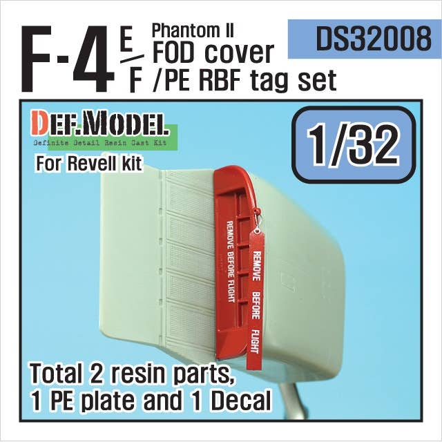 F-4E Phantom II FOD Cover + PE RBF Tag Set (Revell) | HLJ.com