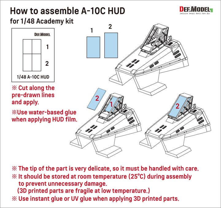 A-10C Thunderbolt II Main Instrument Panel w/ HUD set for Academy | HLJ.com