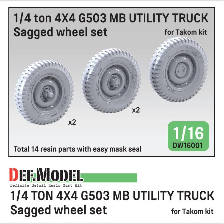 WW2 US 1/4 ton G503 Utility Truck Wheel set (for Takom) | HLJ.com