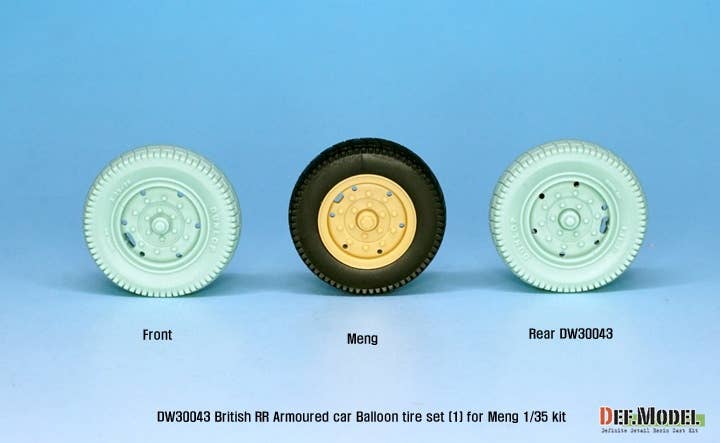 British RR Armoured Car Balloon Sagged Wheel Set Early (for Meng 1/35 ...