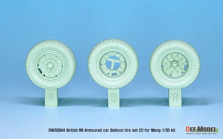 British RR Armoured Car Balloon Sagged Wheel Set Late (for Meng 1/35 ...