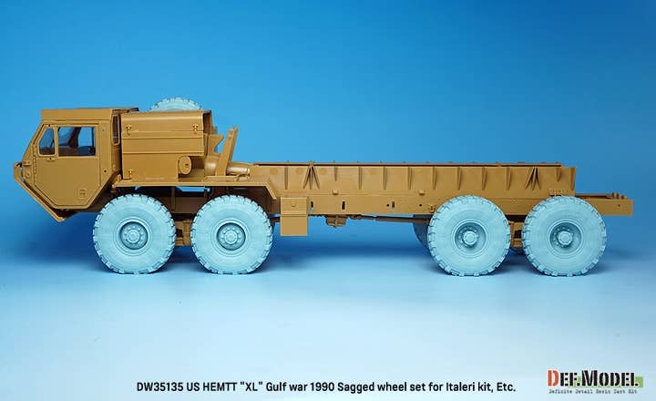 US M977 HEMTT Truck Mich.XL 1990 Sagged Wheel Set (for Italeri, Etc ...