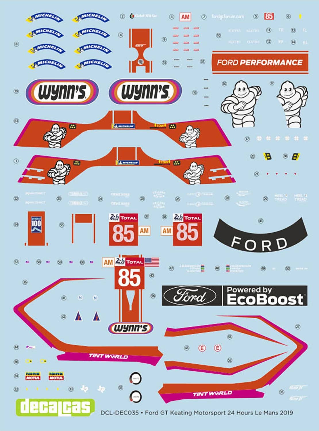Ford GT Keating Motorsport Wynn's 2019 24 Hours Le Mans Decal Set | HLJ.com
