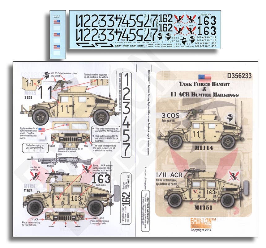Task Force Bandit & 11 ACR Humvee Markings | HLJ.com