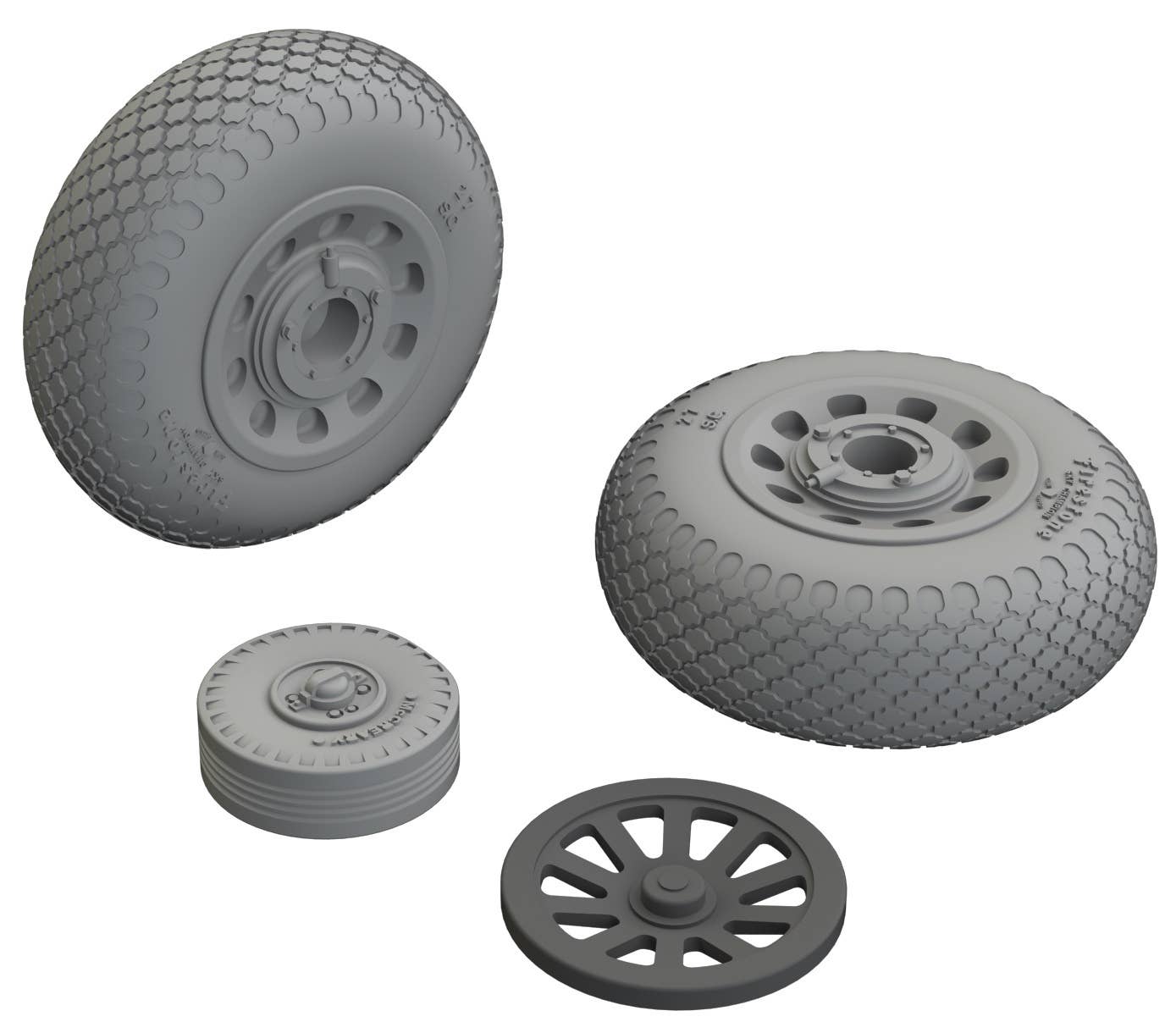 P-51B/C wheels cross tread Brassin (for EDUARD) | HLJ.com