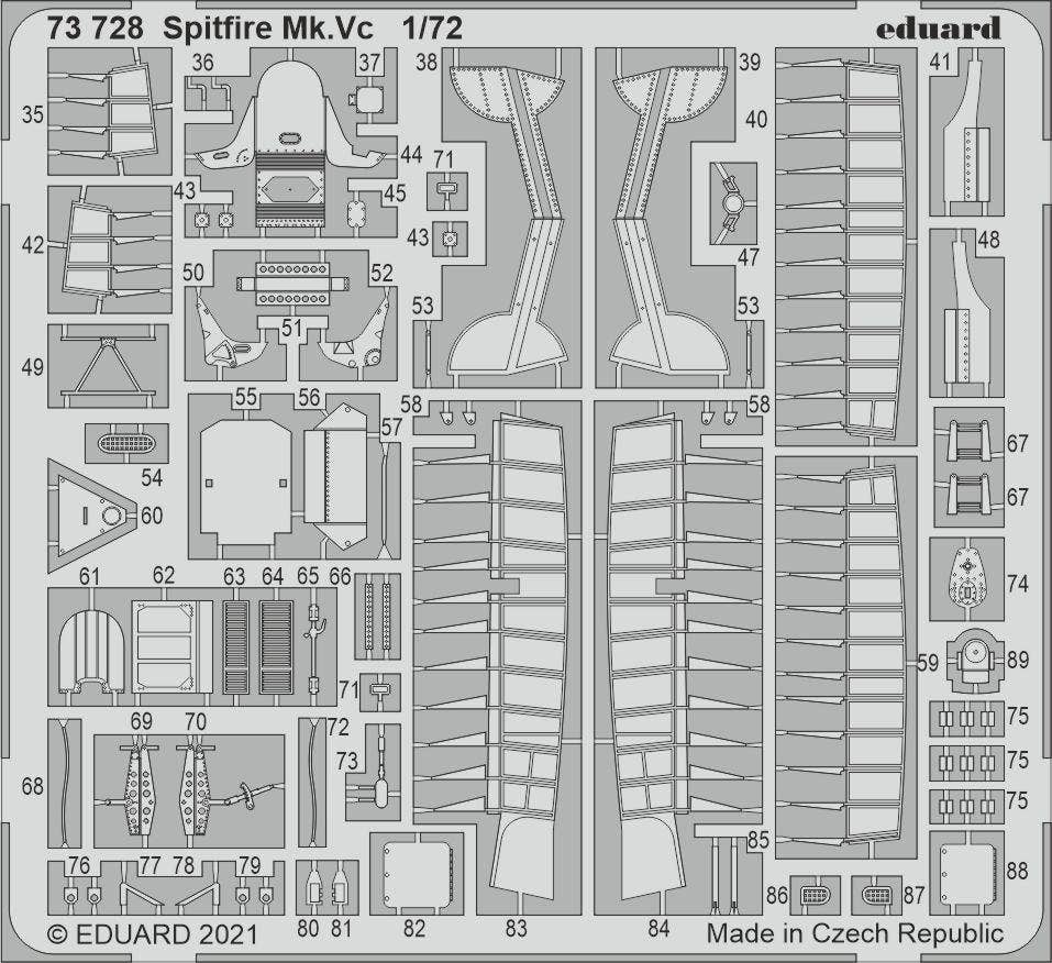 Spitfire Mk.Vc Photo-Etched Parts (for Airfix) | HLJ.com