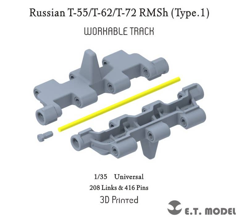 Russian T-55 / T-62 / T-72 RMSh Movable Track Type.1 (Compatible with ...