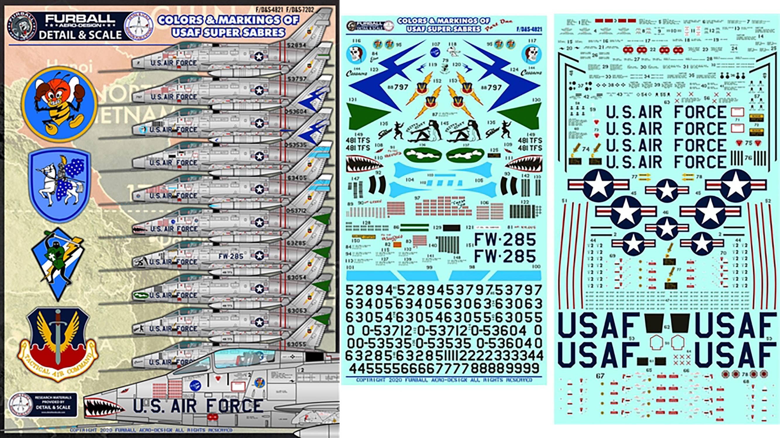 US Air Force F-100 Super Sabres Part 1 Color & Marking Decals | HLJ.com