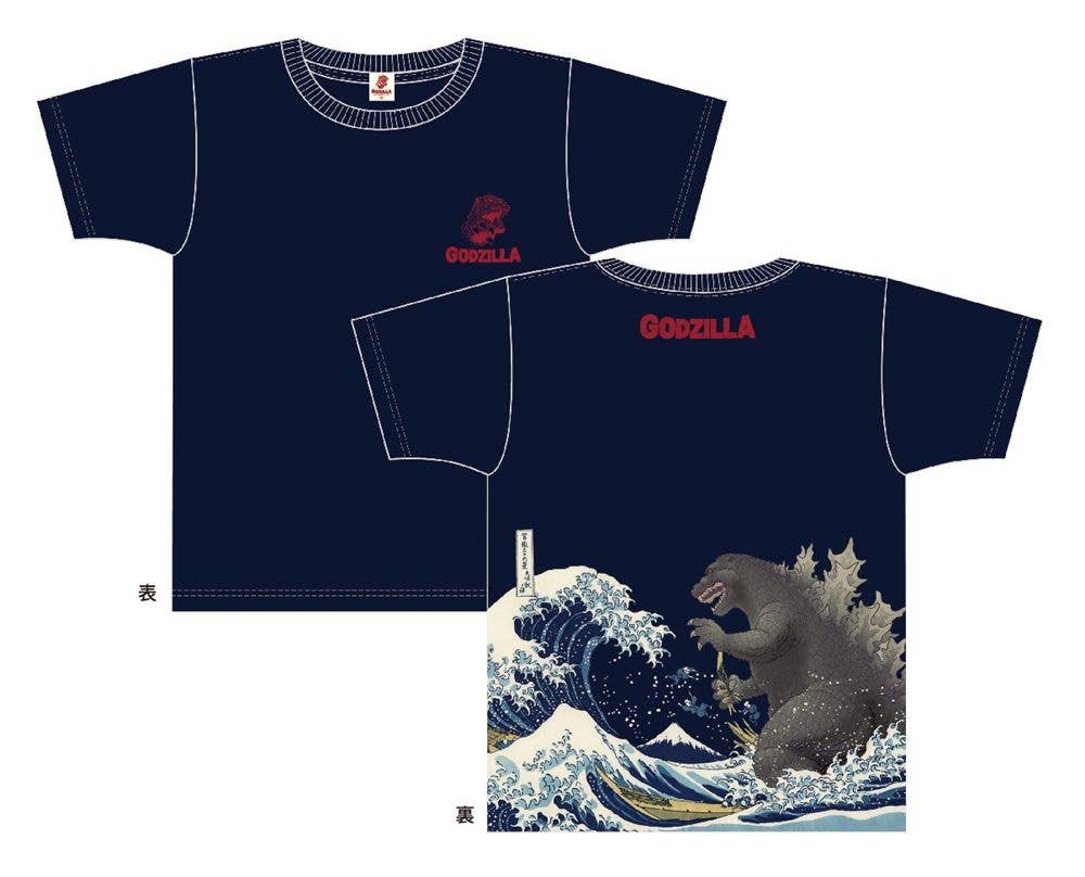 Godzilla: Discharge Printing T-shirt "36 Views of Mount Fuji & Giant ...