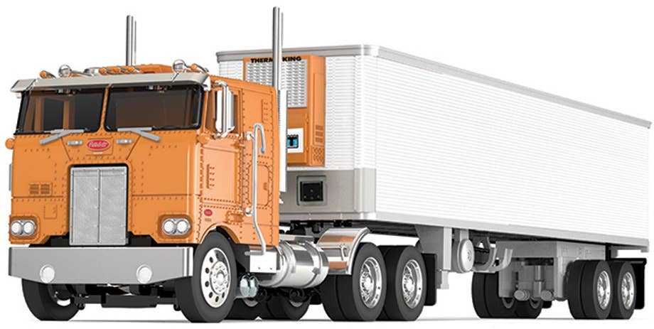 Peterbilt 352 Coe Sleeper with 40' Vintage Reefer Trailer Orange ...