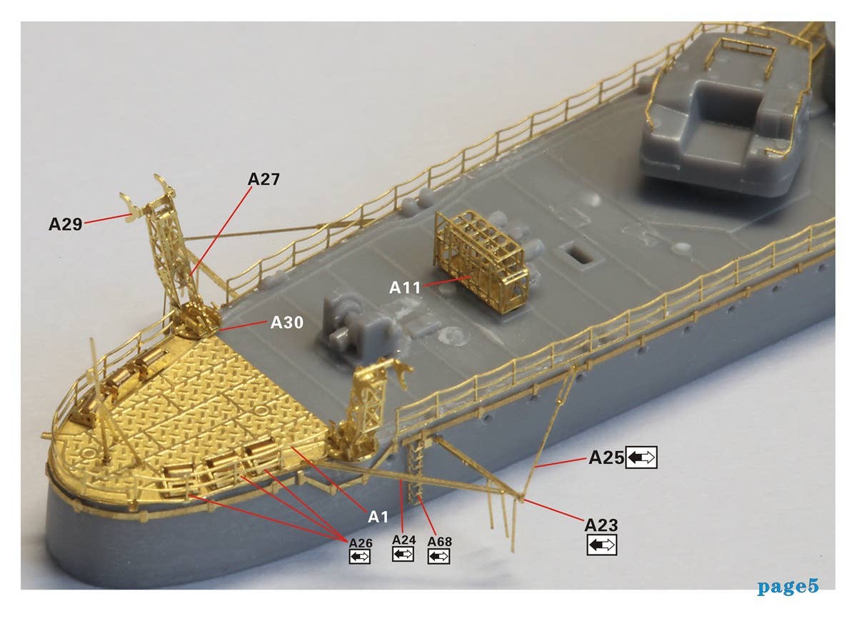 WWII IJN Destroyer Asashio Class (Early Type) Upgrade Set (for Hasegawa ...