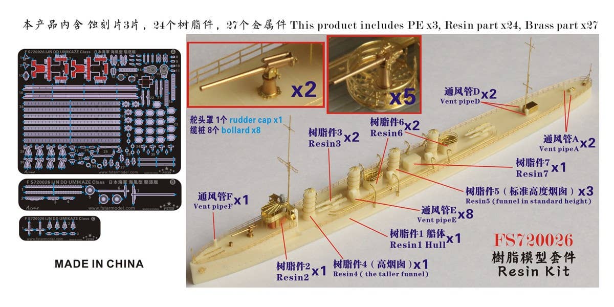 IJN Umikaze Class Destroyer Resin Model Kit | HLJ.com