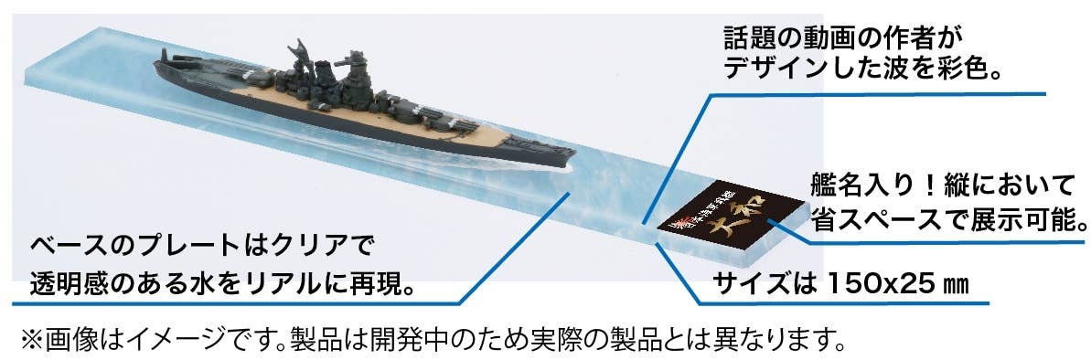 Ship Name Plate: Yamato Wave & Ship Name Base for Display | HLJ.com