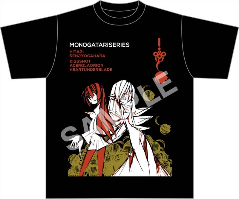 Monogatari Series T-shirt Hitagi & Kiss-shot L Size | HLJ.com