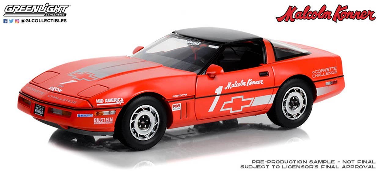 GreenLight 1988 Chevrolet Corvette C4 - Red with Silver Stripes - #1 ...