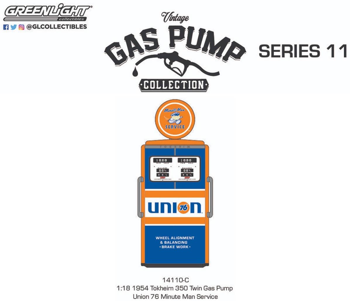 GreenLight Vintage Gas Pumps Series 11 - 1954 Tokheim 350 Twin Gas Pump ...