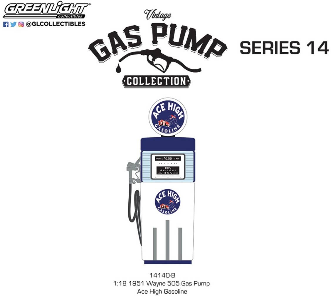 GreenLight Vintage Gas Pumps Series 14 - 1951 Wayne 505 Gas Pump Ace ...