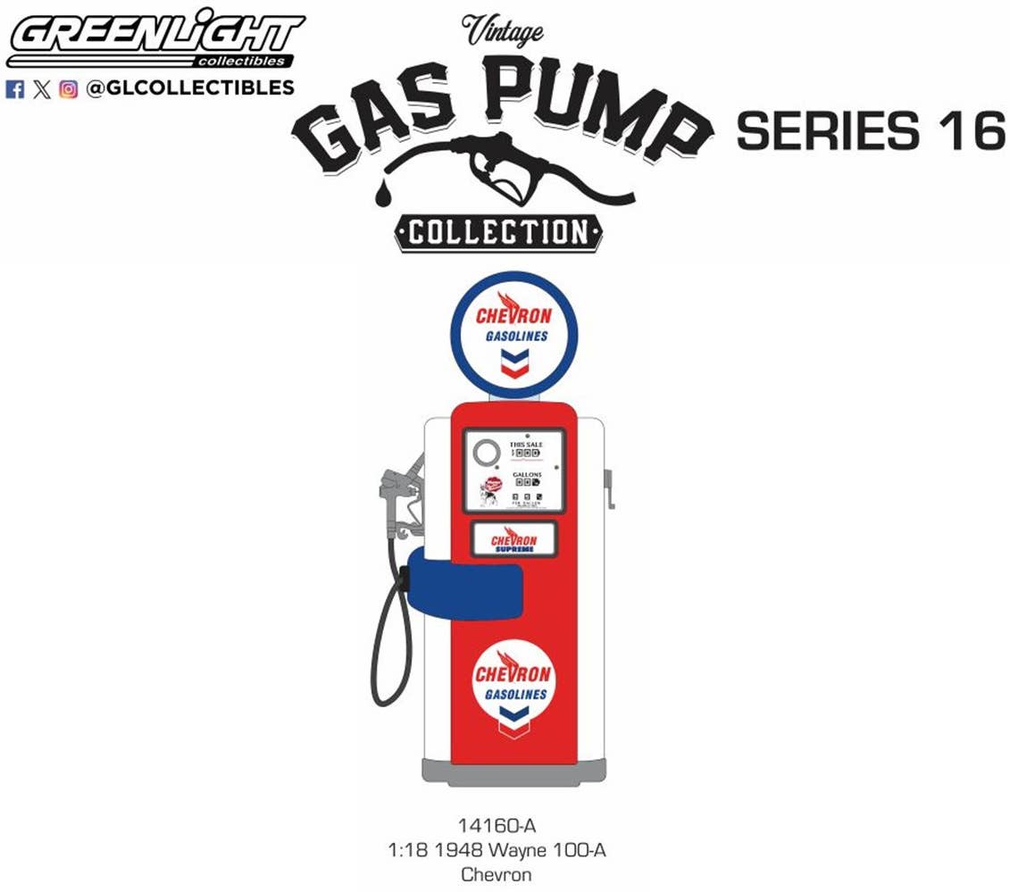 GreenLight Vintage Gas Pumps Series 16 - 1948 Wayne 100-A - Chevron ...