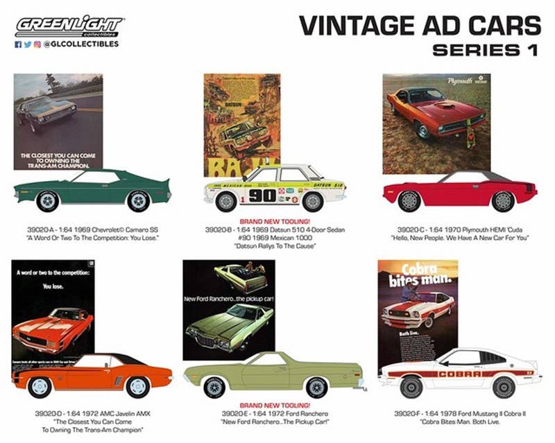 GreenLight Vintage Ad Cars Series 1: 1Box (6pcs) | HLJ.com