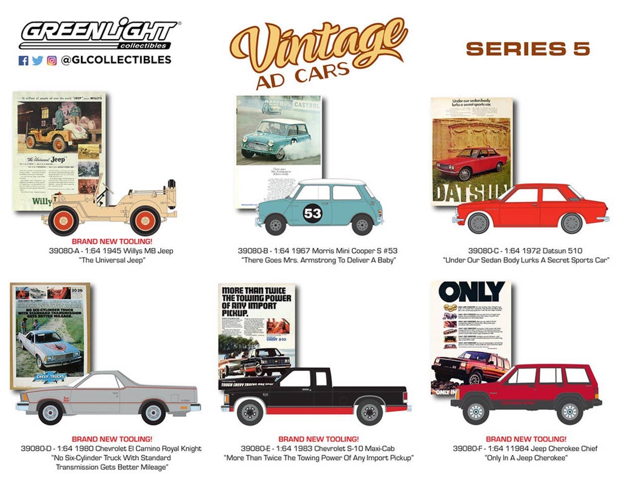 GreenLight Vintage Ad Cars Series 5: 1Box (6pcs) | HLJ.com