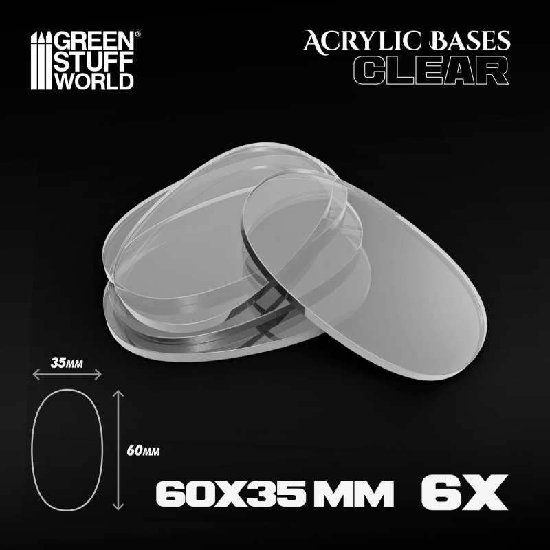 Clear Acrylic Base Oval 60mm x 35mm (6pcs) | HLJ.com