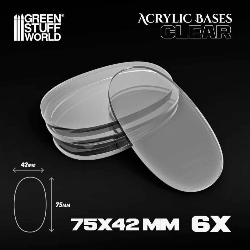 Clear Acrylic Base Oval 75mm x 42mm (6pcs) | HLJ.com