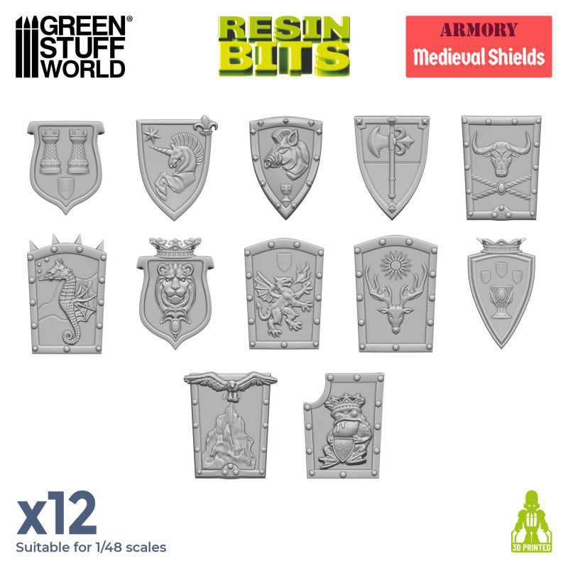 3D Print Set - Old World Medieval Shields | HLJ.com