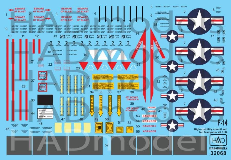 F-14A Miss Molly 32065 and 32062 with Stencils (3 sheets) (for ...