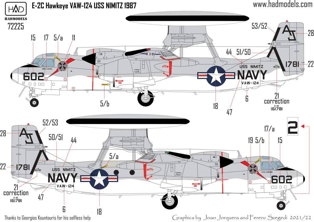 E-2C/B Hawkeye The Final Countdown collection decal sheet | HLJ.com