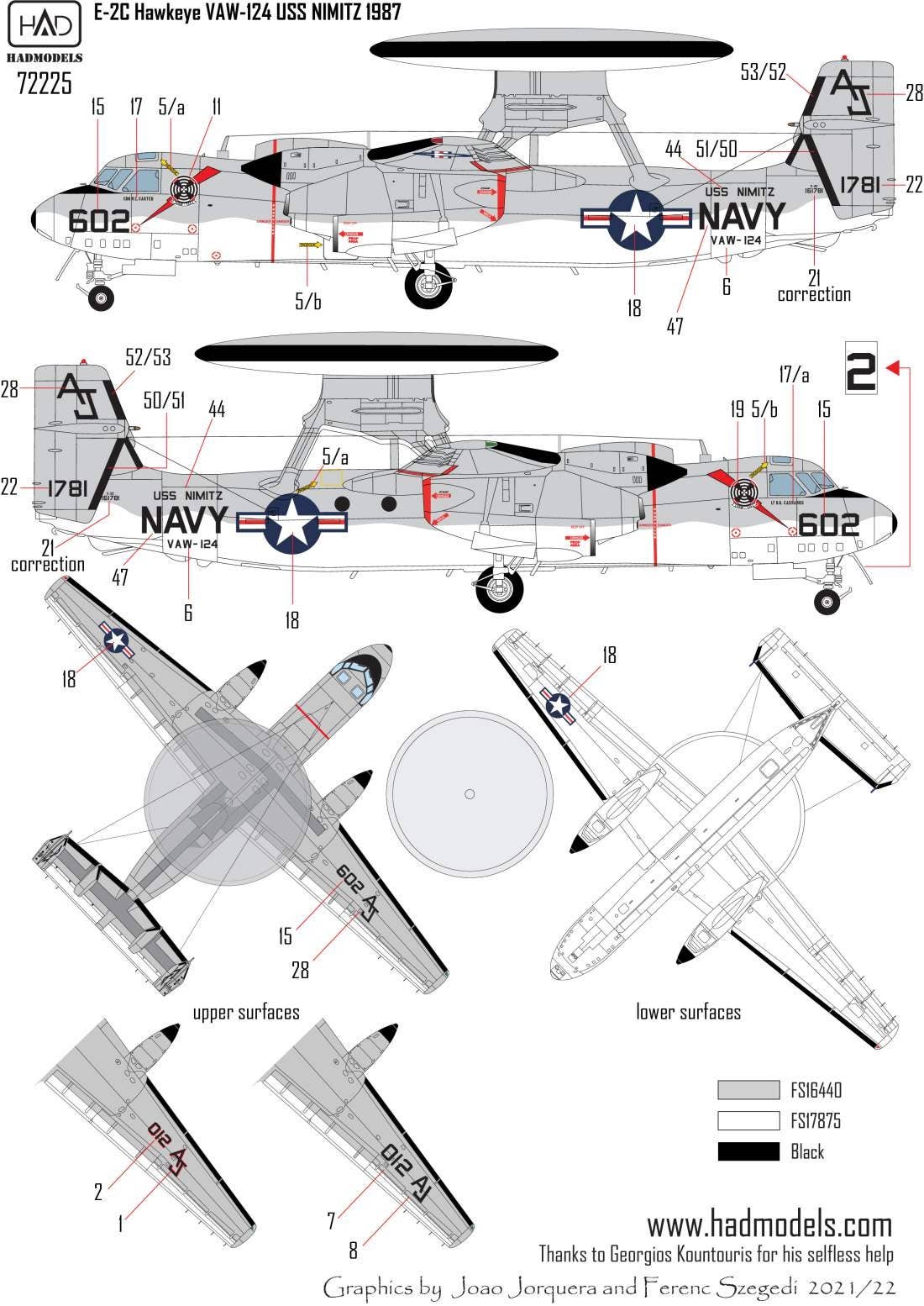 E-2C/B Hawkeye The Final Countdown collection decal sheet | HLJ.com
