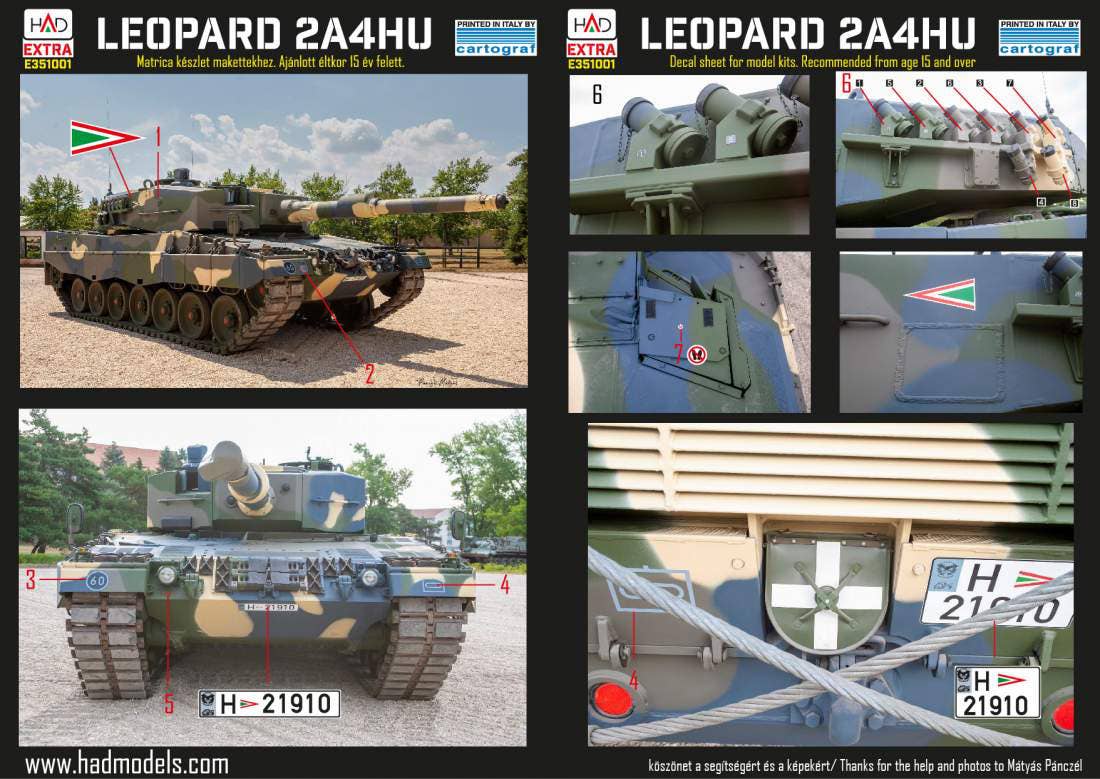 Leopard-2A4HU in Hungarian service from 2020 decal | HLJ.com