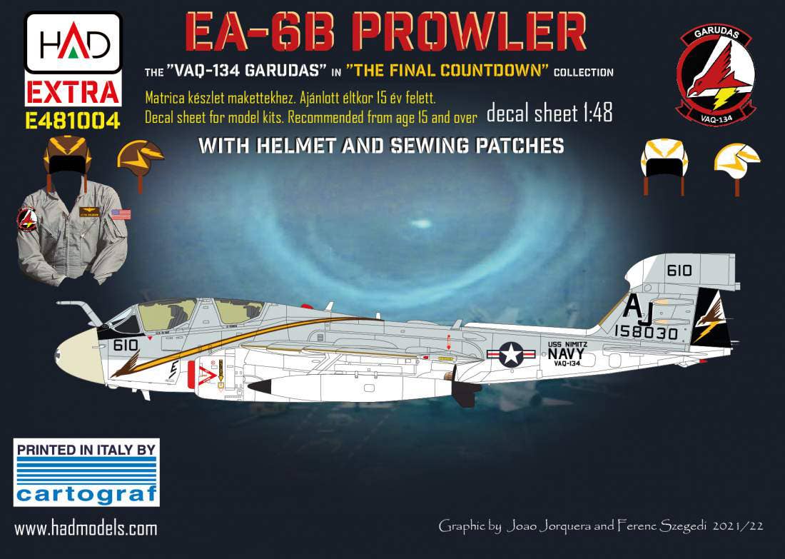 EA-6B Prowler VAQ-134 GARUDAS decal w/helmet and patch decals | HLJ.com