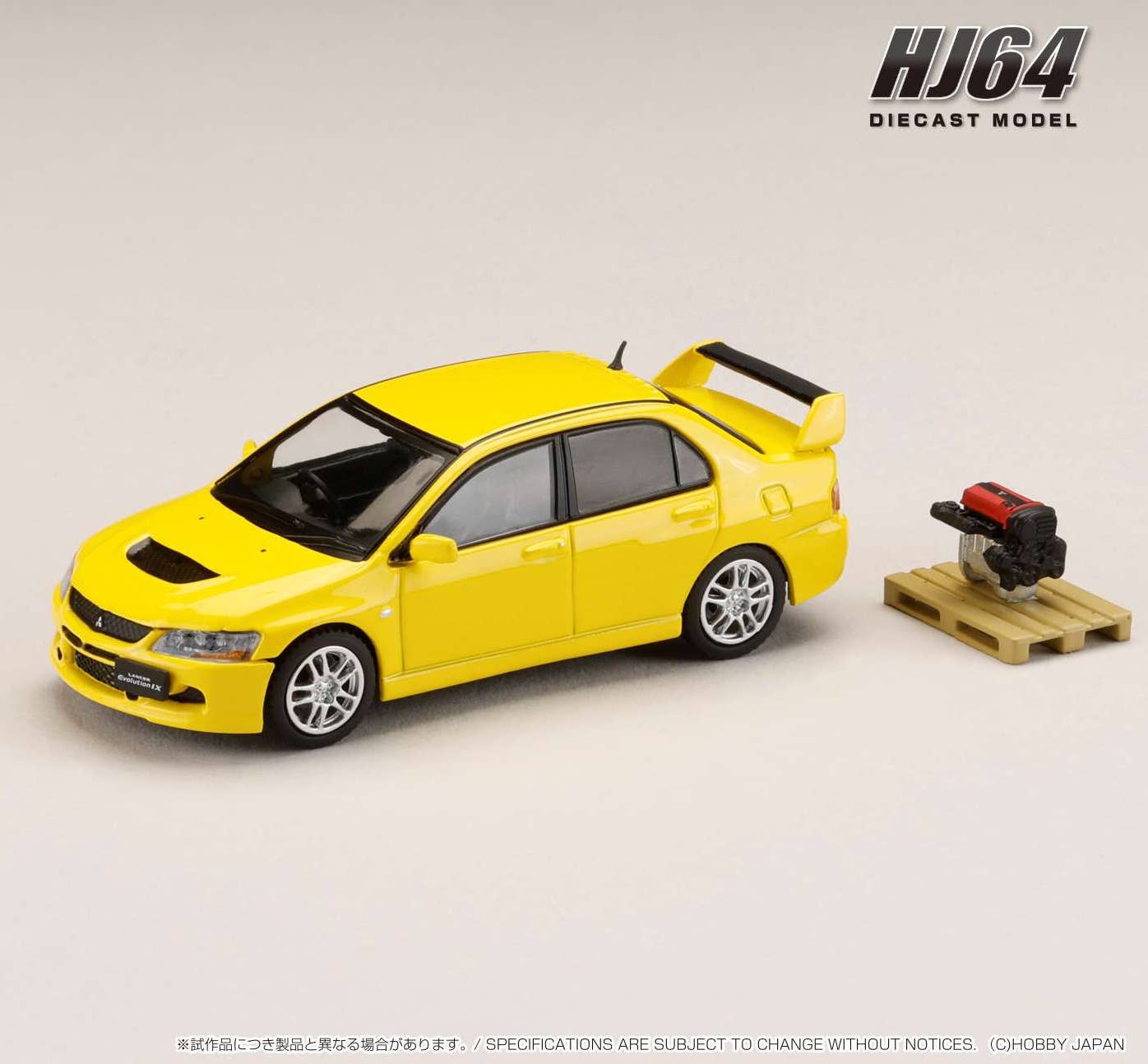 Mitsubishi Lancer Evolution 9 GSR with Engine Display Model Yellow ...