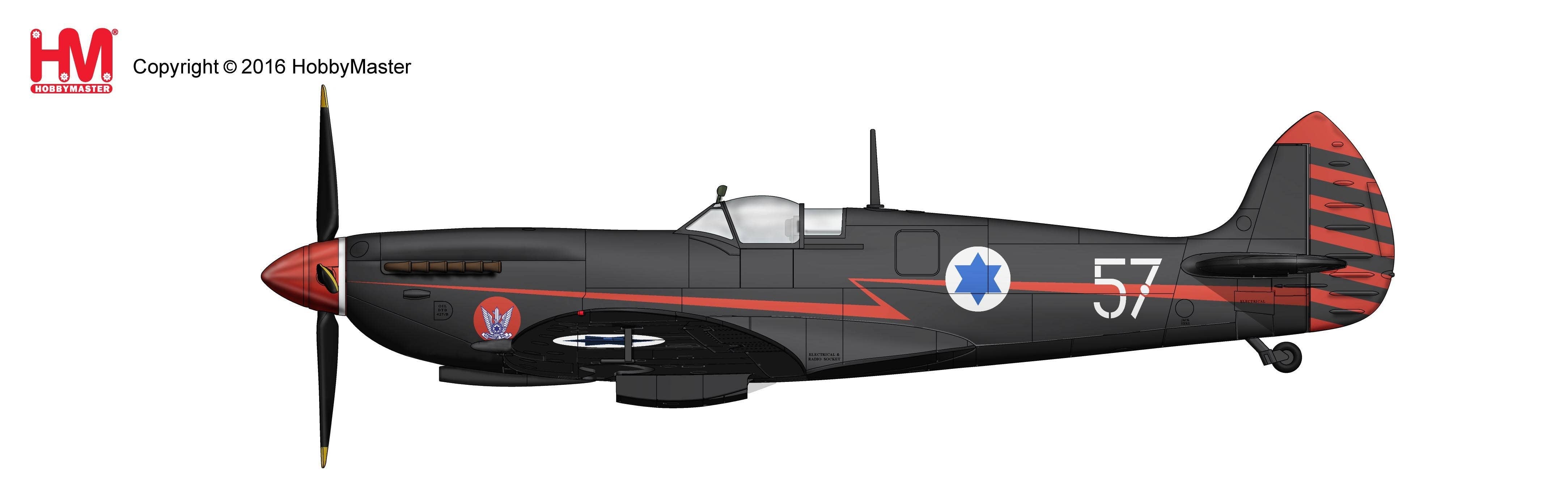Spitfire IXe "Ezer Weisman" 205/57, 105 Sqn., Ramat David AB, June 1955 ...