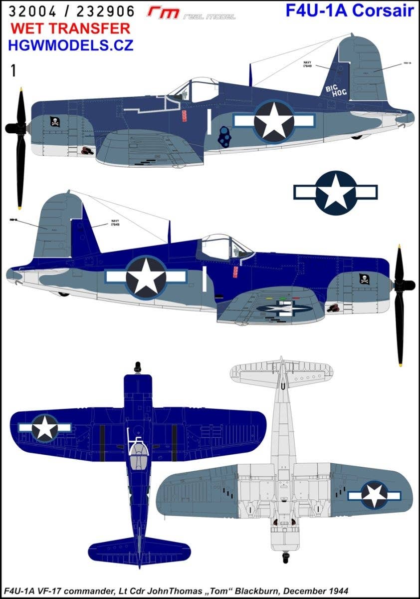 F4U-1A VF-17 Jolly Rogers Part 2 with Stencils | HLJ.com