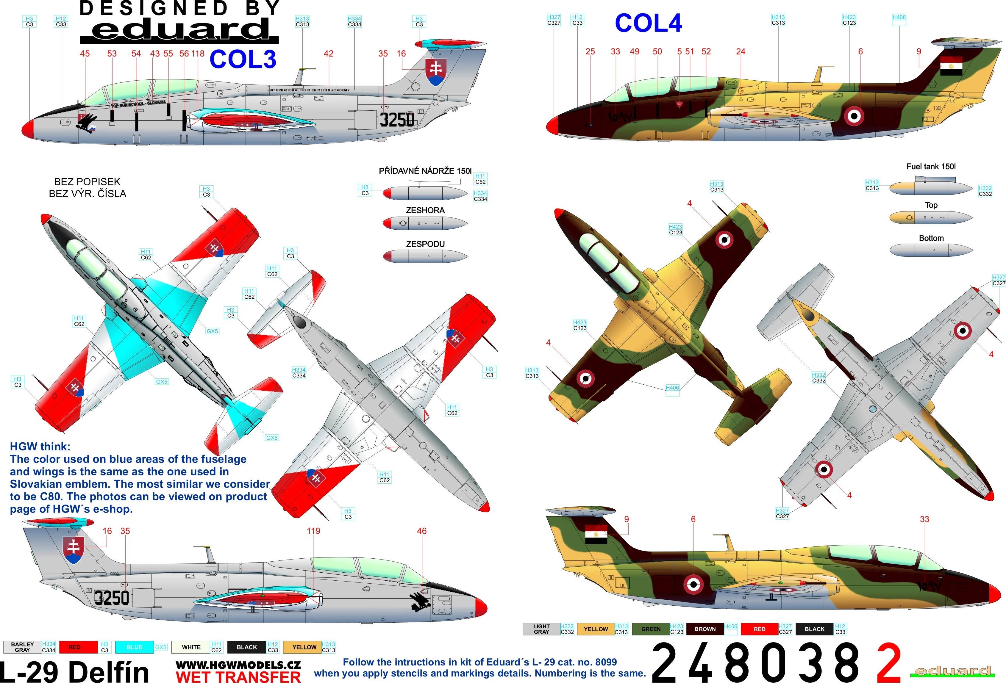 L-29 Delfin Markings (for AMK/Eduard) | HLJ.com
