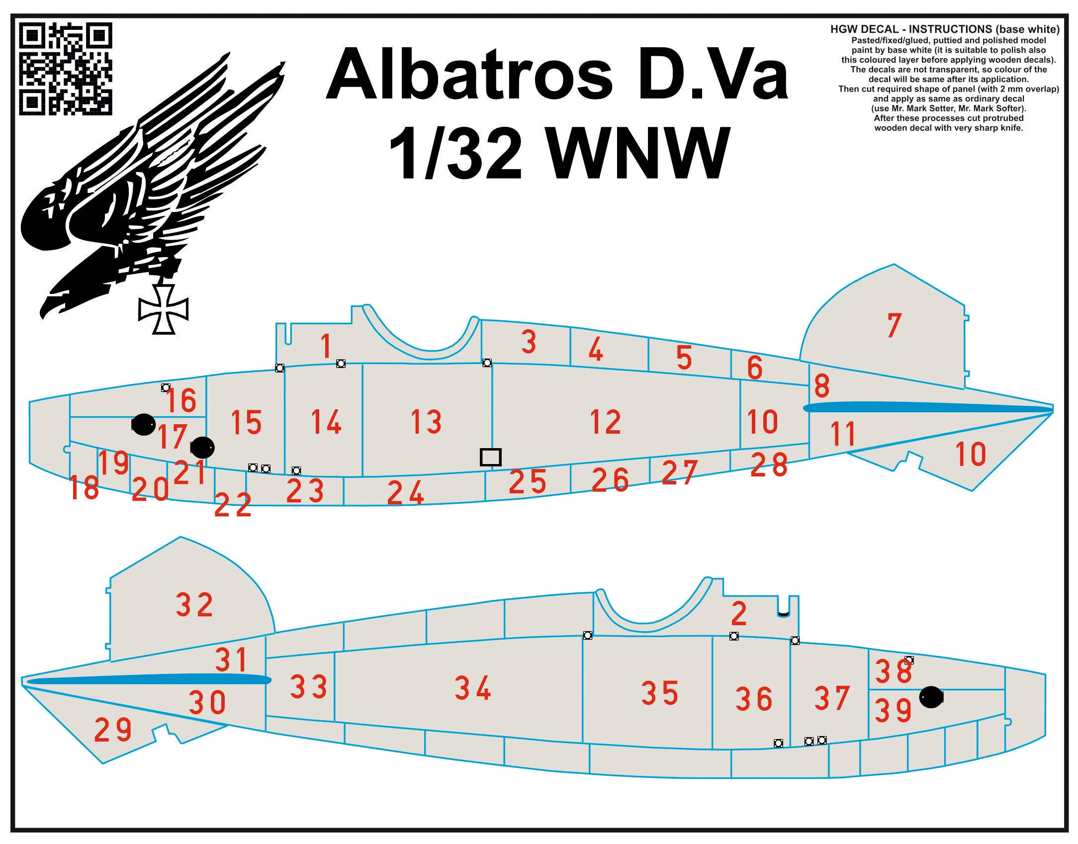 Albatros D.V / D.Va - Light Wood Decals | HLJ.com