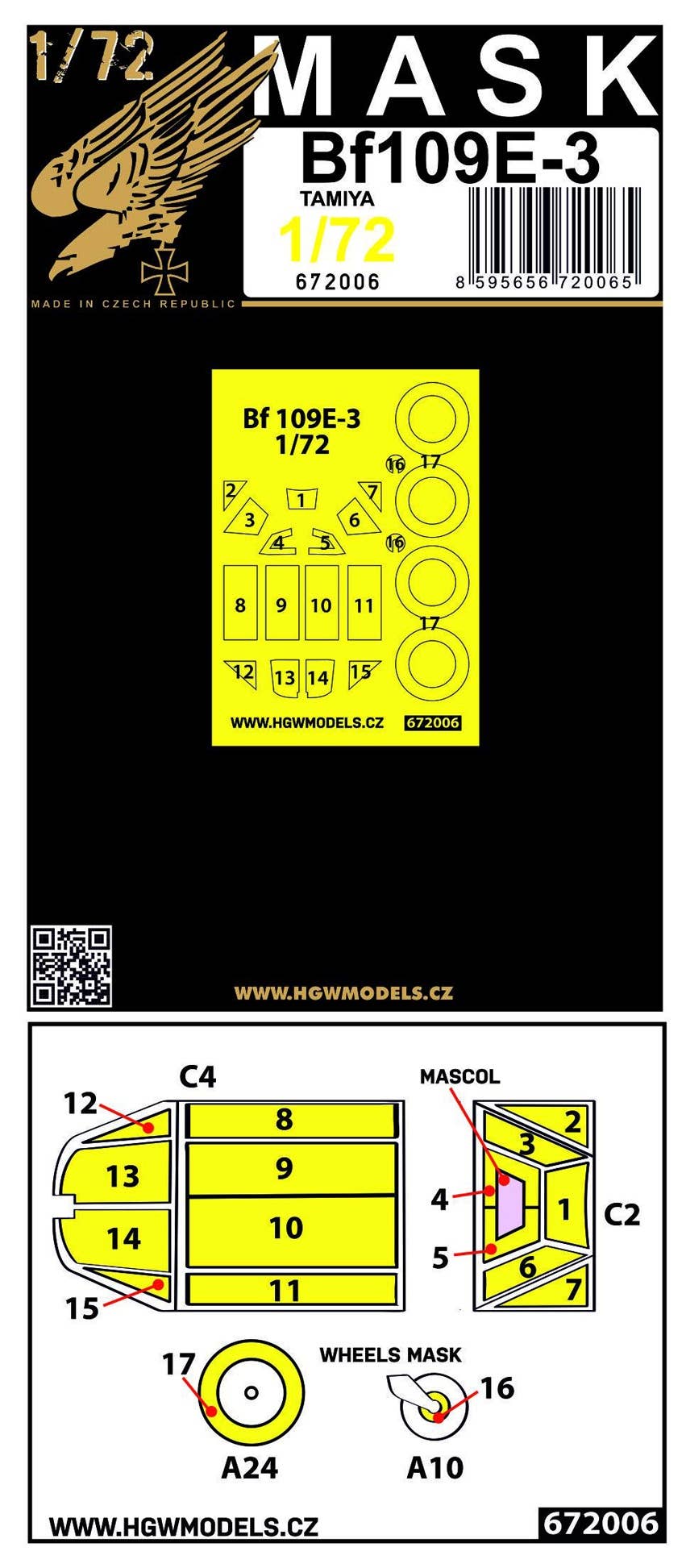 Bf 109E-3 Masks (for Tamiya) | HLJ.com