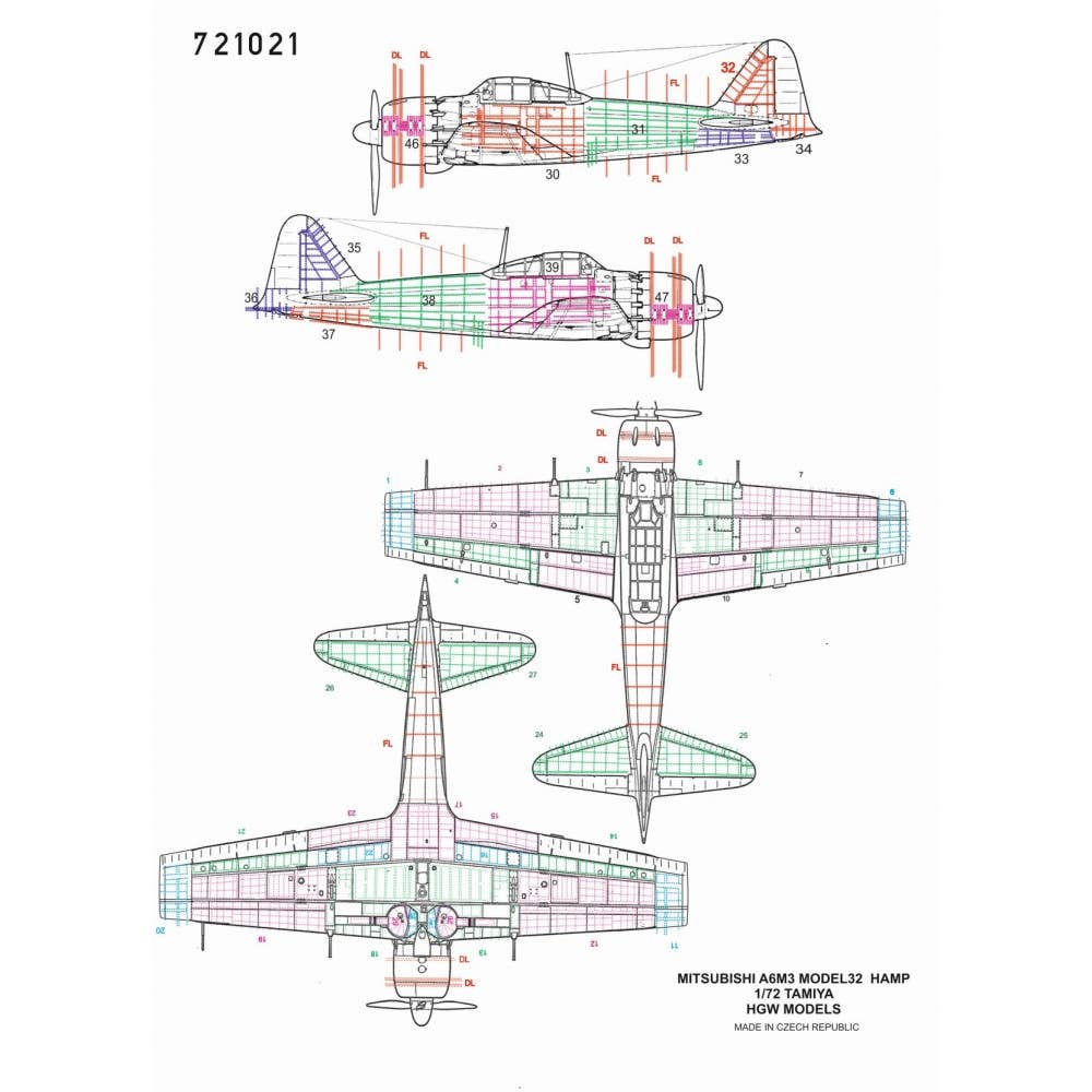 A6M3 Zero rivet decal (for Tamiya) | HLJ.com