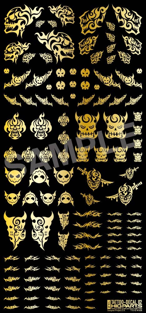 Tattoo Decal 02 Skull Tattoo Gold (1pcs) | HLJ.com