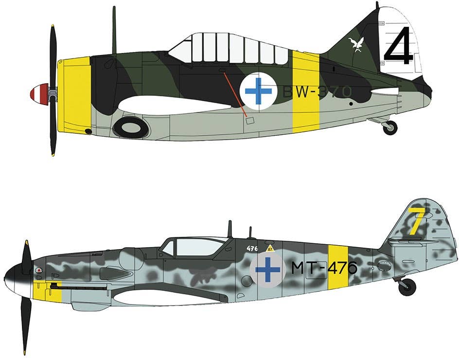 B-239 Buffalo & Messerschmitt Bf109G-6 "Finnish Air Force" | HLJ.com