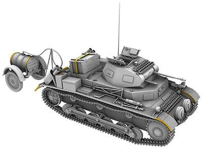 German Panzer II B type + Fuel Trailer with Miscellaneous Storage Box ...