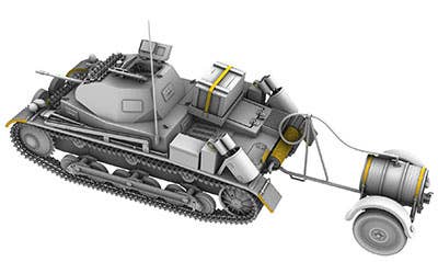 German Panzer II B type + Fuel Trailer with Miscellaneous Storage Box ...